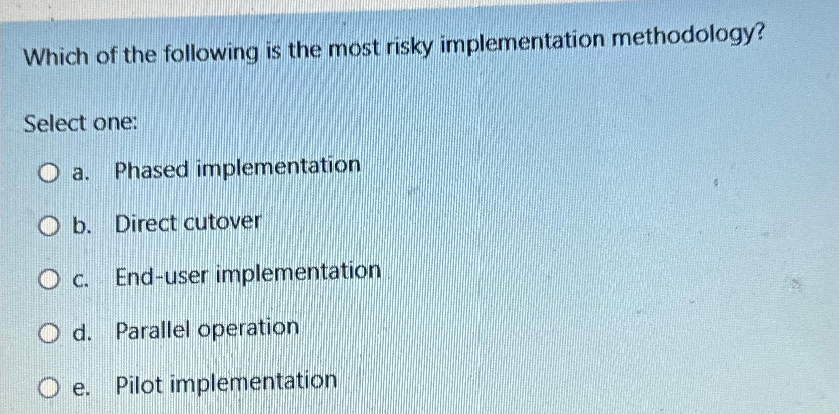 Solved Which of the following is the most risky | Chegg.com