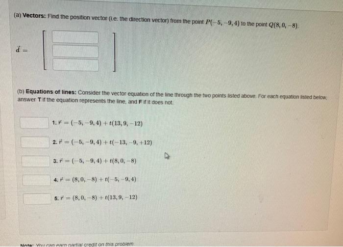 Solved (a) Vectors: Find the position vector (i.e. the | Chegg.com