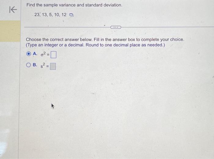 Solved Find the sample variance and standard deviation. | Chegg.com