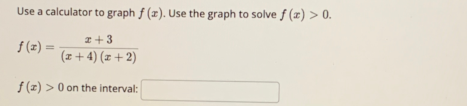 Solved Use a calculator to graph f(x). ﻿Use the graph to | Chegg.com