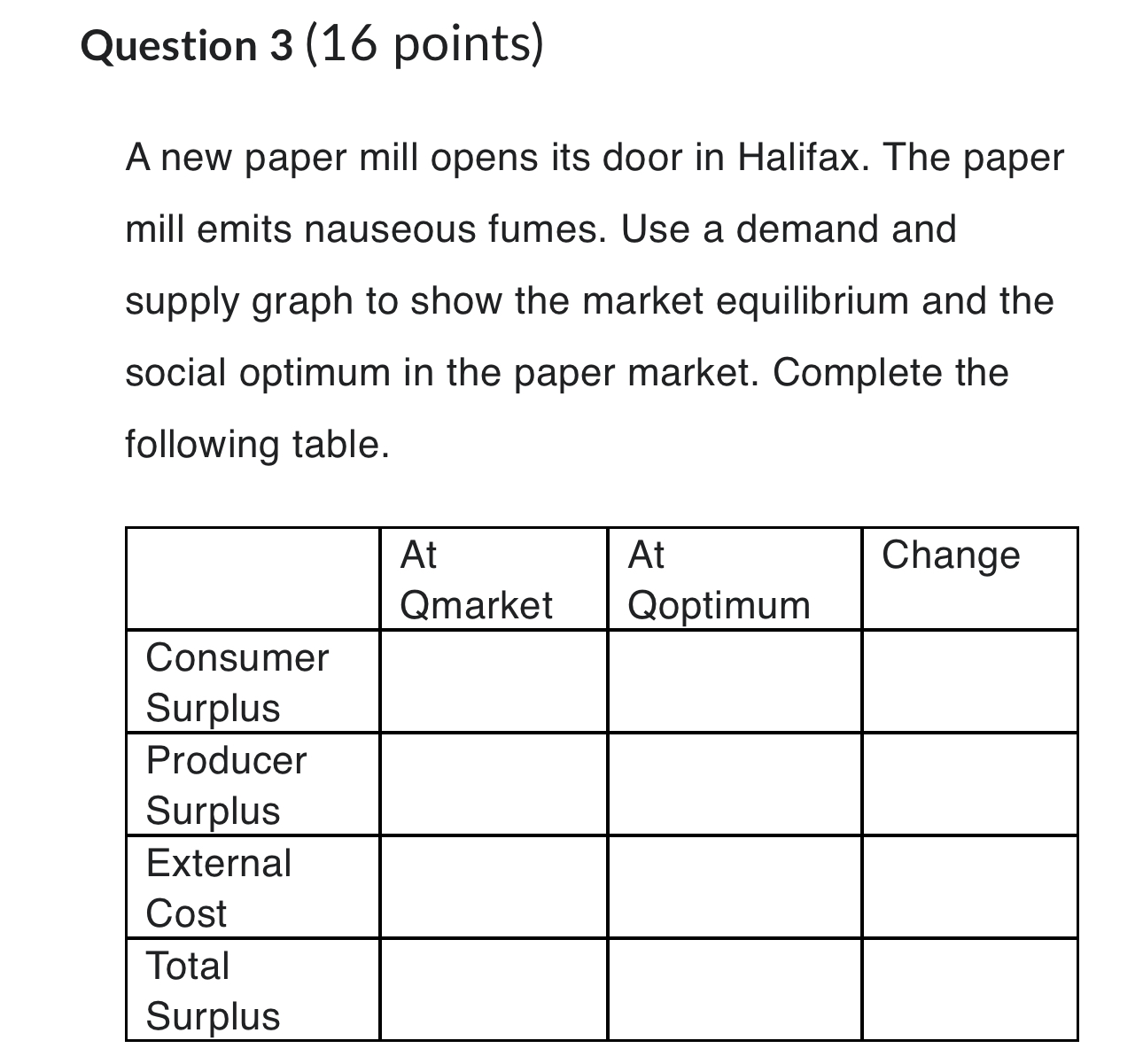 Solved Question 3 (16 ﻿points)A new paper mill opens its | Chegg.com