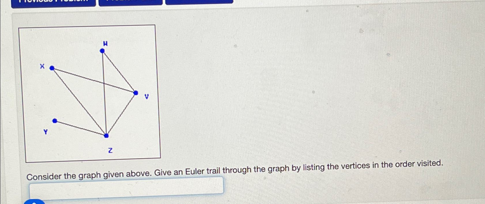 Solved Consider the graph given above. Give an Euler trail | Chegg.com