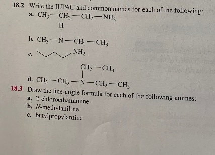 Solved 18.2 Write the IUPAC and common names for each of the | Chegg.com