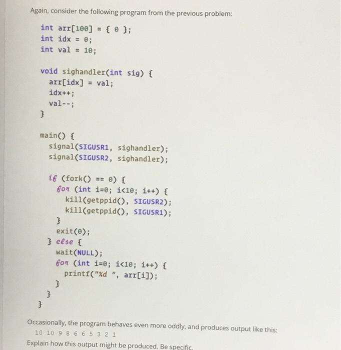 Solved Again, consider the following program from the | Chegg.com