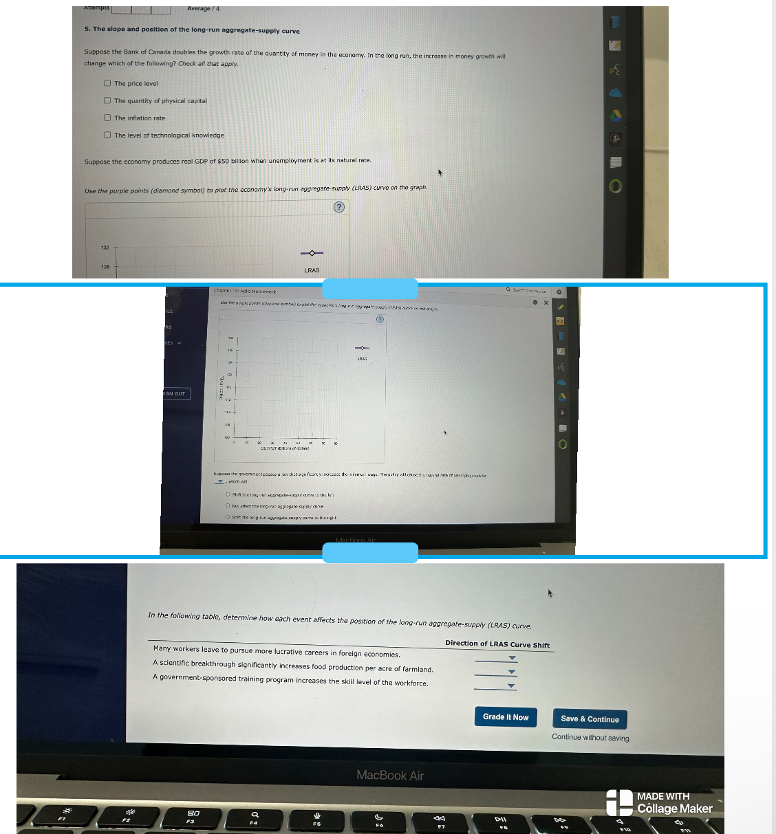 Solved The slope and position of the long-run | Chegg.com