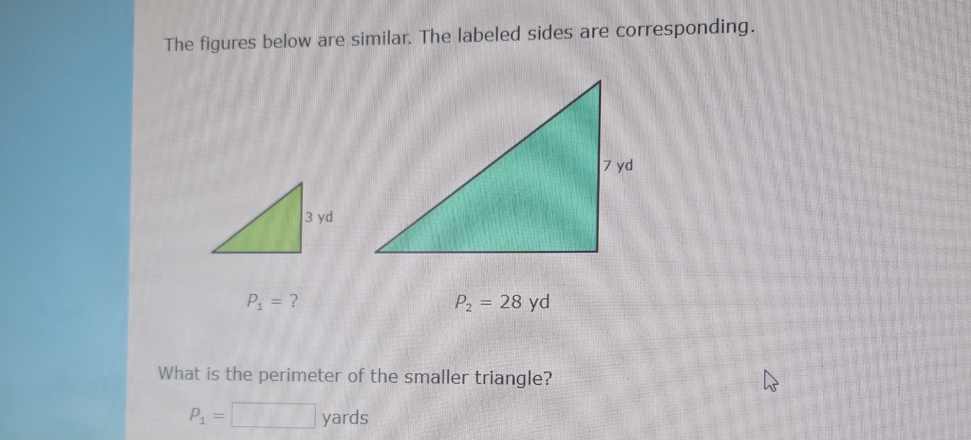 Solved The figures below are similar. The labeled sides are | Chegg.com