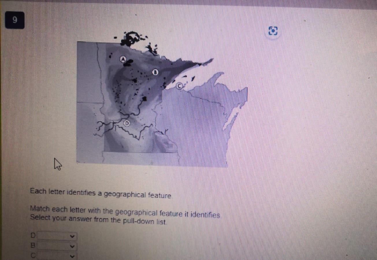 Solved Each letter identifies a geographical feature Match | Chegg.com