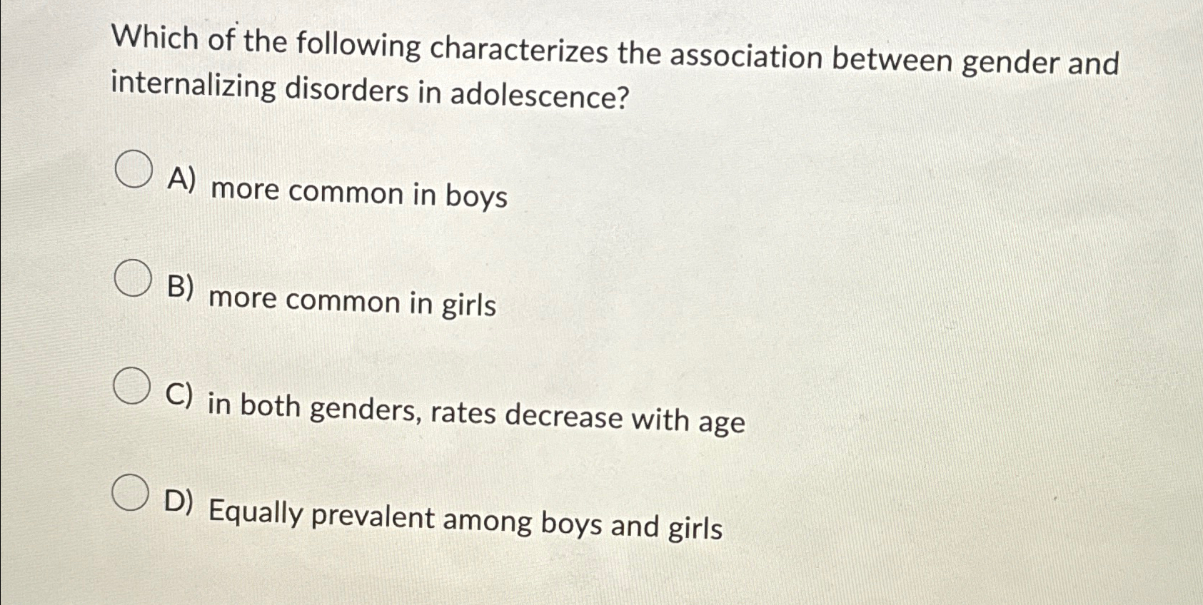 Solved Which of the following characterizes the association | Chegg.com