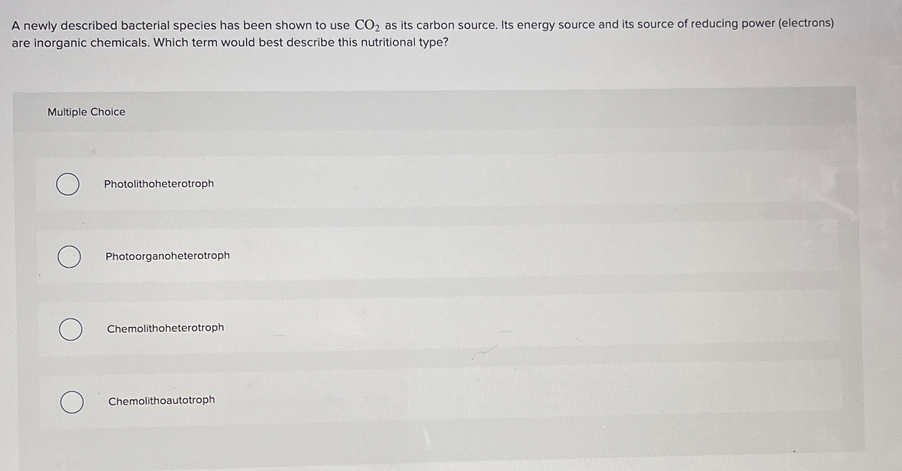 Solved A newly described bacterial species has been shown to | Chegg.com