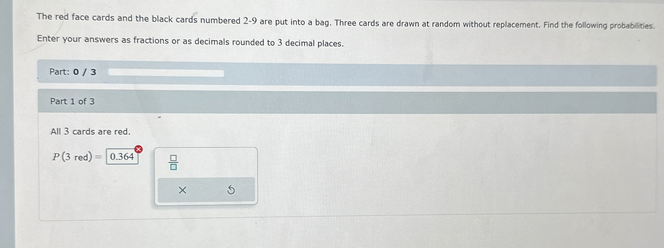 Solved The red face cards and the black cards numbered 2-9 | Chegg.com