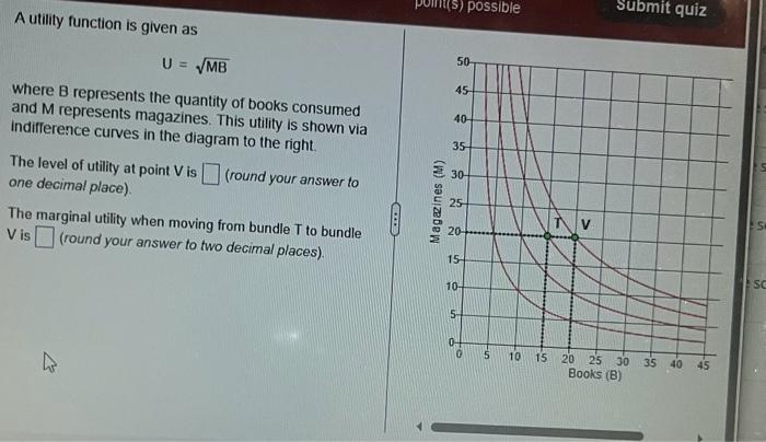 Solved A utility function is given as U=MB where B | Chegg.com
