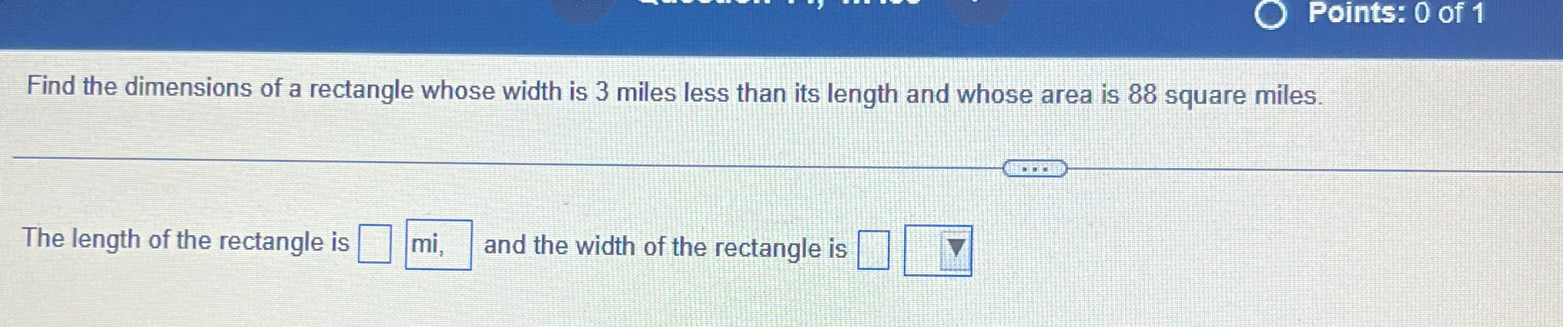 Solved Find the dimensions of a rectangle whose width is 3 | Chegg.com