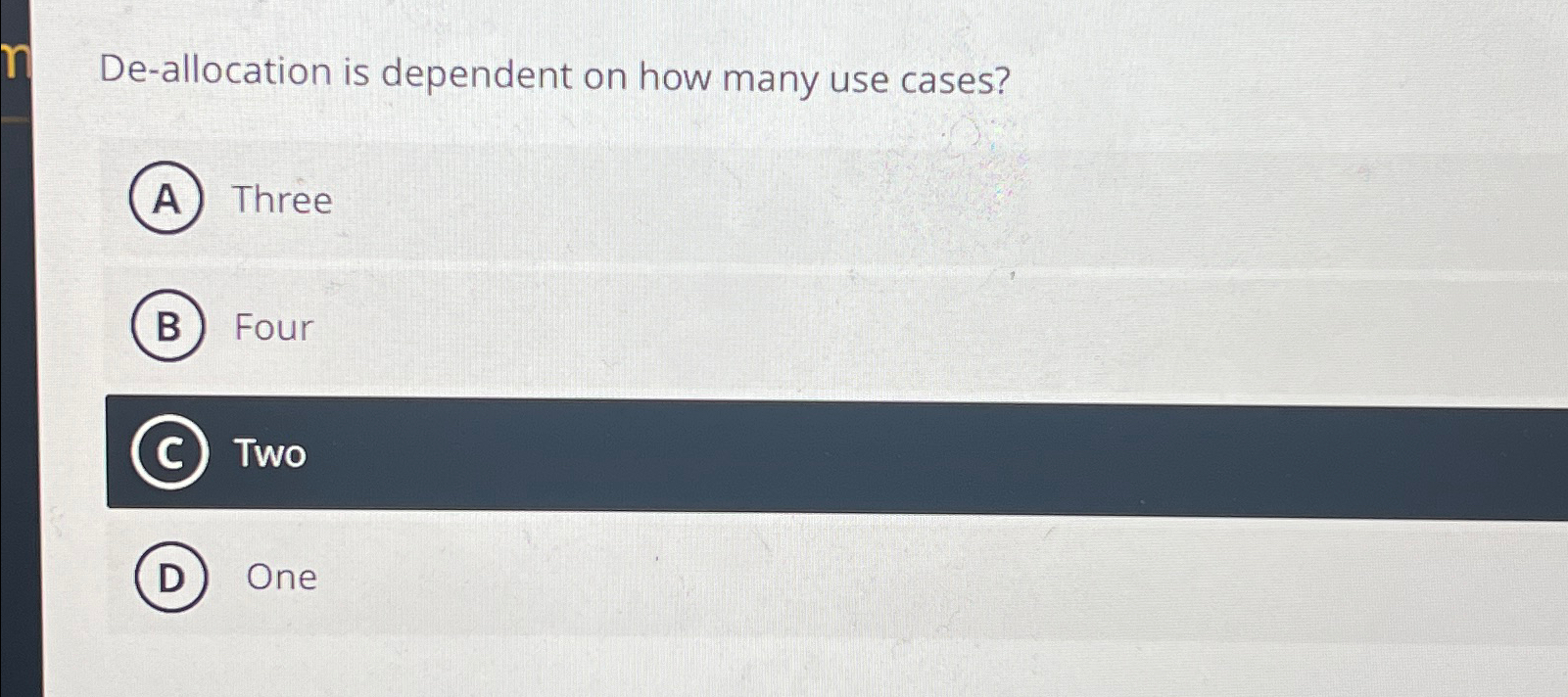 Solved De-allocation is dependent on how many use | Chegg.com