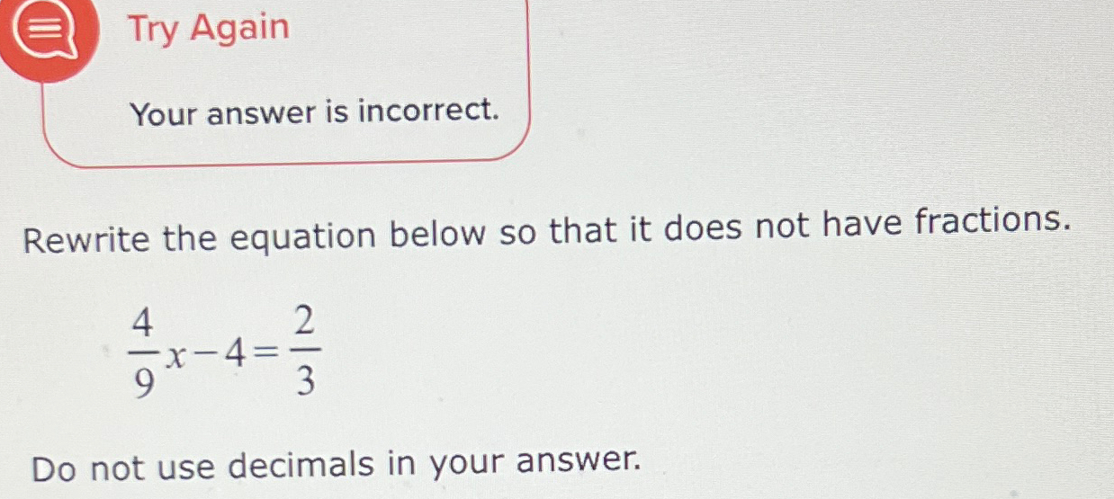 Solved Rewrite the equation below so that it does not have | Chegg.com