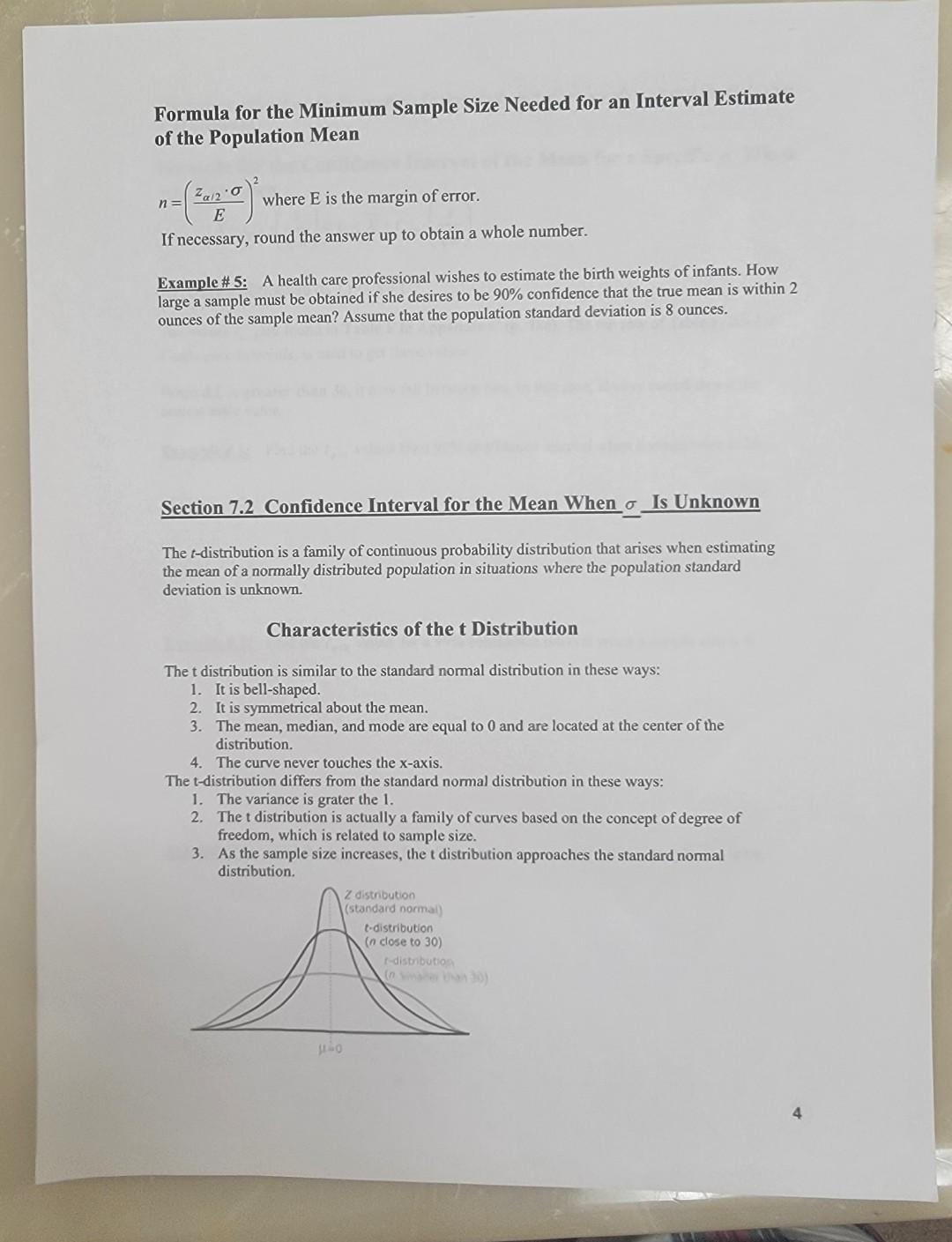 Solved Formula for the Minimum Sample Size Needed for an | Chegg.com