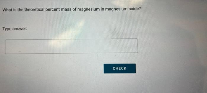 Solved What is the theoretical percent mass of magnesium in | Chegg.com