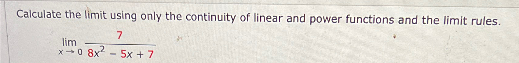 Solved Calculate the limit using only the continuity of | Chegg.com