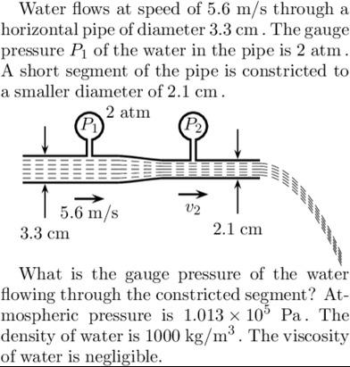 Solved Water flows at speed of 5.6 m/s through a horizontal | Chegg.com