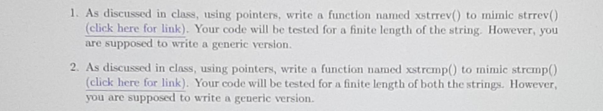Solved 1 As Discussed In Class Using Pointers Write A 9447