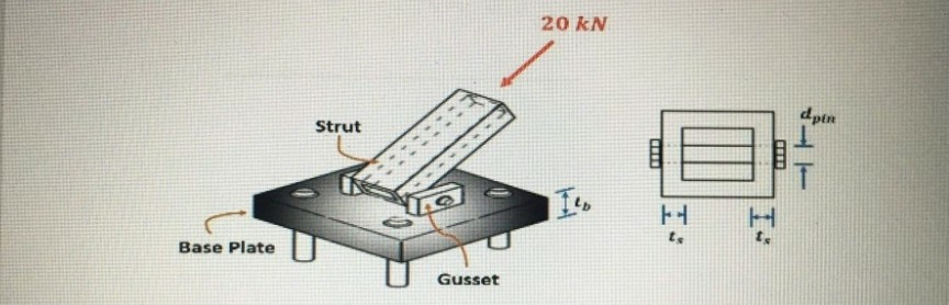 Solved A rectangular hollow strut is fastened to a gusset | Chegg.com