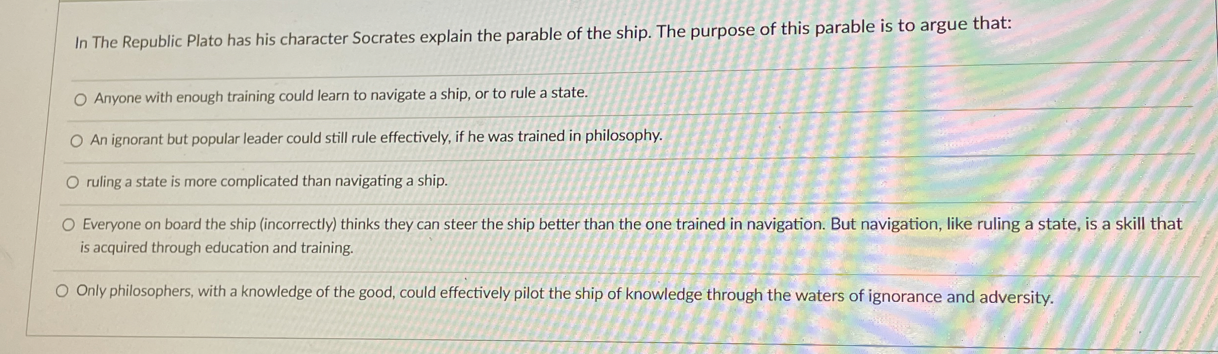 Solved In The Republic Plato has his character Socrates | Chegg.com
