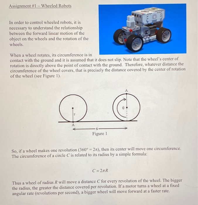 Solved Assignment #1 - Wheeled Robots In order to control | Chegg.com