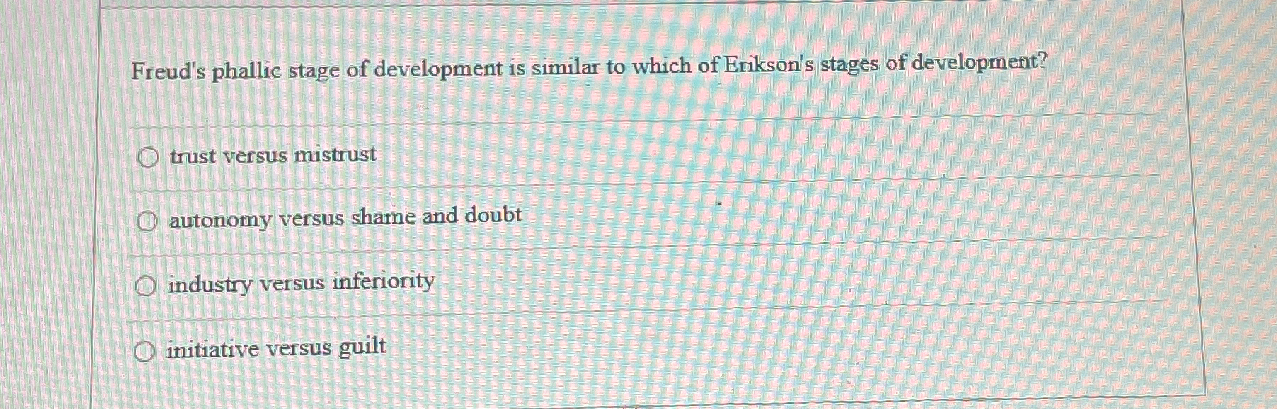 Solved Freud's phallic stage of development is similar to | Chegg.com