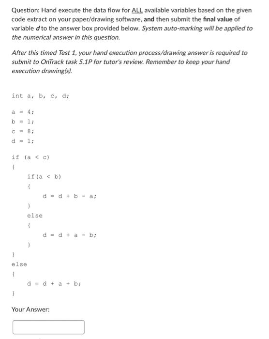 Solved Question: Hand execute the data flow for ALL | Chegg.com