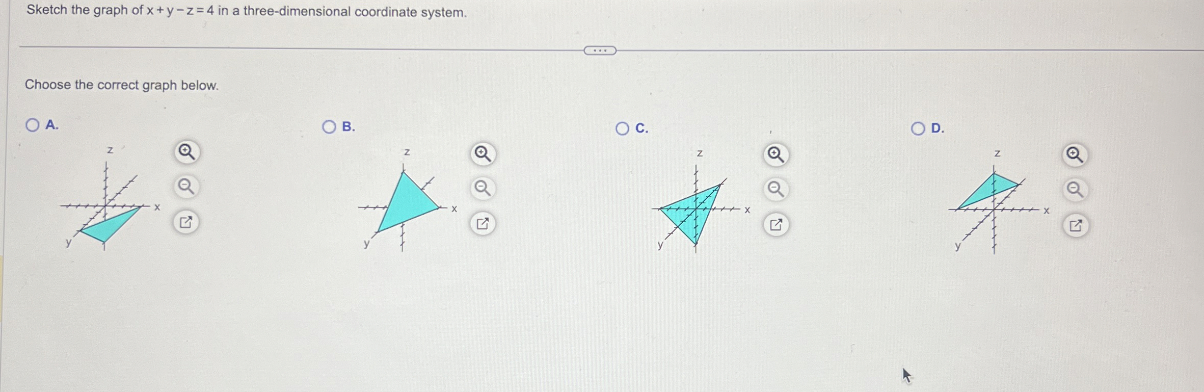 Solved Sketch the graph of x+y-z=4 ﻿in a three-dimensional | Chegg.com