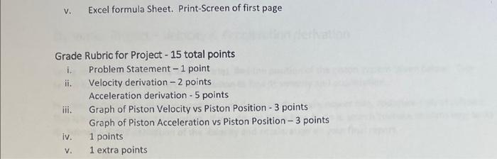 Solved Dynamics Project- Velocity \& acceleration analysis | Chegg.com