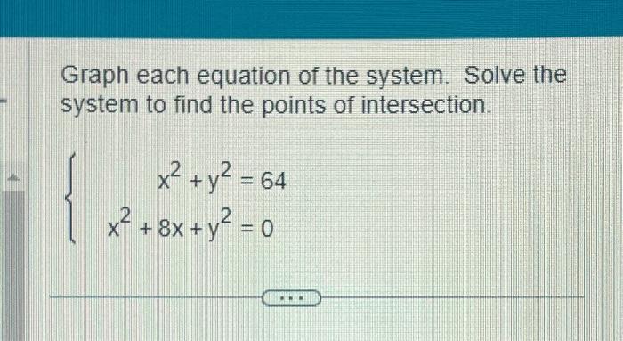Solved Graph each equation of the system. Solve the system | Chegg.com