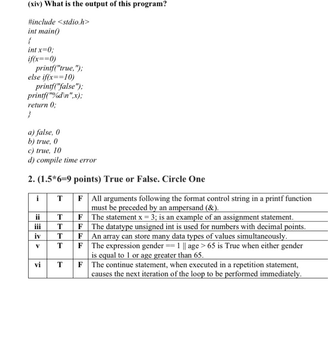 Solved (xiv) What is the output of this program? #include | Chegg.com