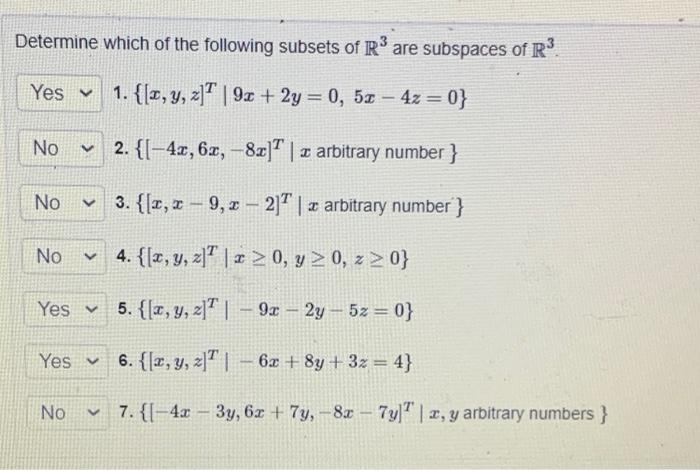 Solved Determine which of the following subsets of R3X3 are | Chegg.com