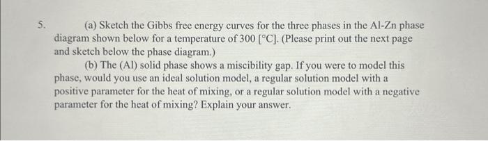 Solved 5. (a) Sketch the Gibbs free energy curves for the | Chegg.com
