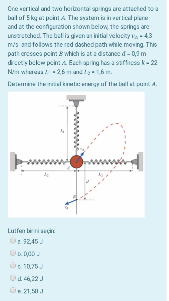 Solved One vertical and two horizontal springs are attached | Chegg.com