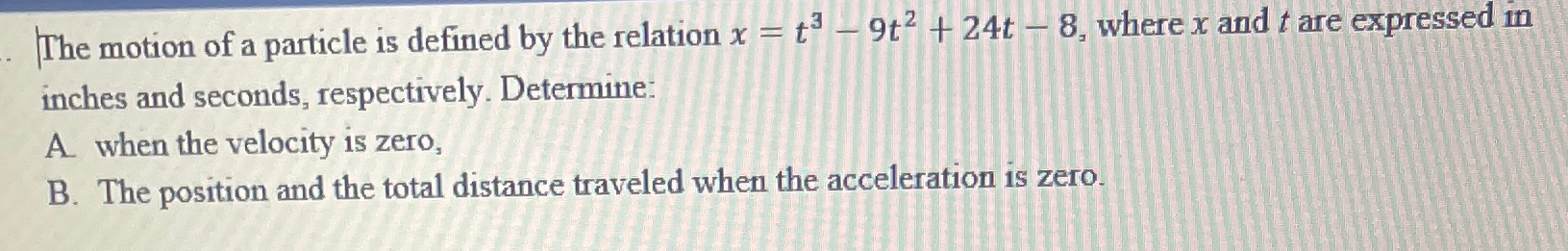 Solved The motion of a particle is defined by the relation | Chegg.com