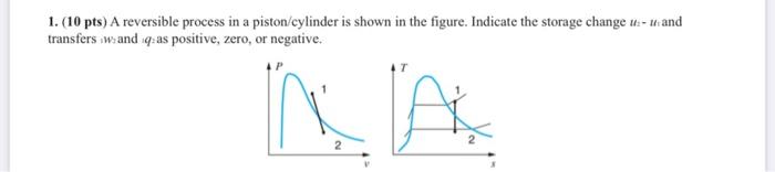 Solved 1. (10 pts) A reversible process in a piston/cylinder | Chegg.com
