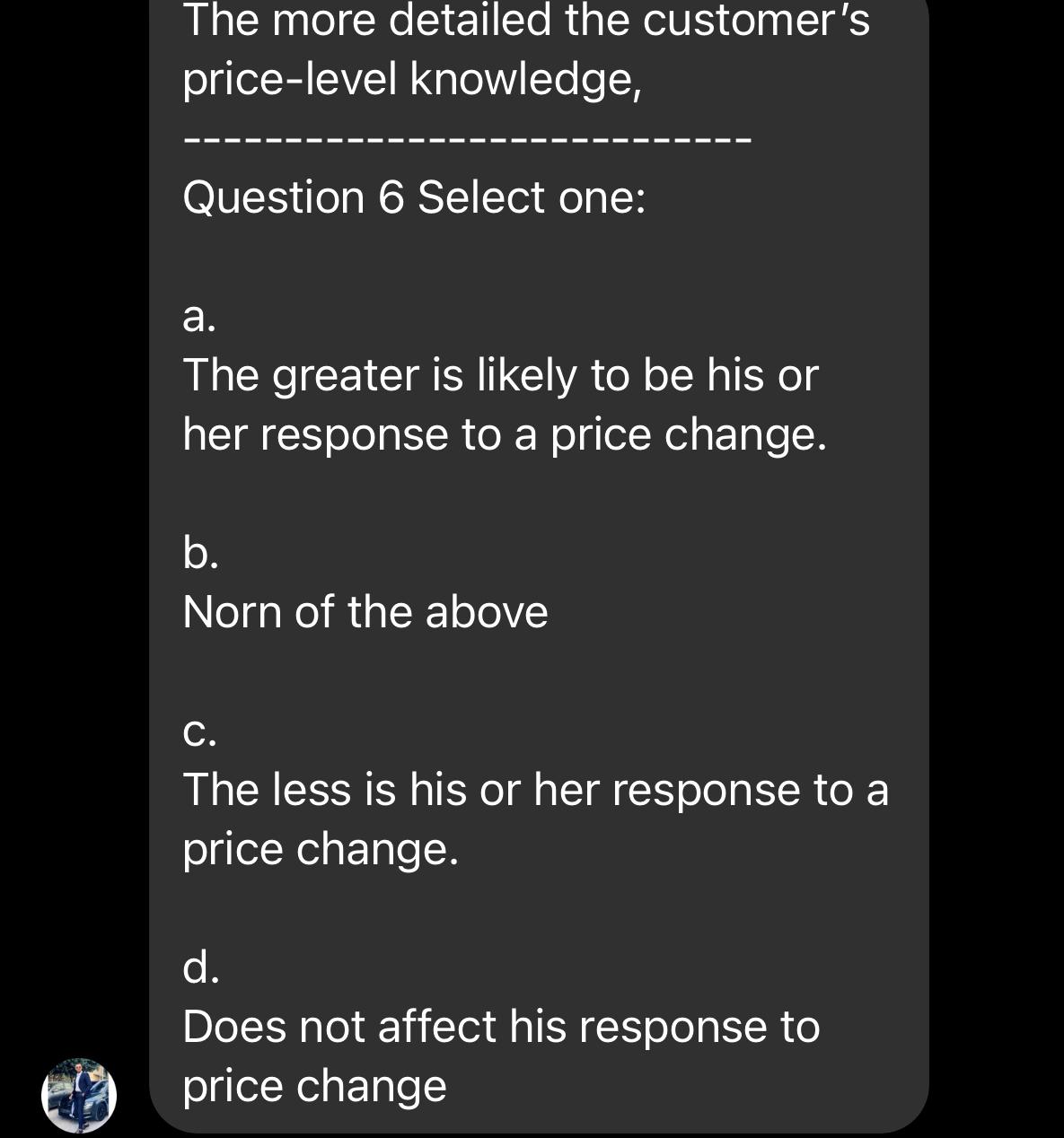 Solved The more detailed the customer's price-level | Chegg.com