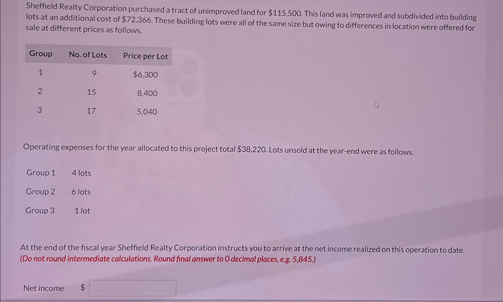 Solved Sheffield Realty Corporation purchased a tract of | Chegg.com