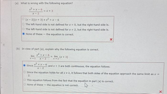 Solved (a) What is wrong with the following equation? | Chegg.com