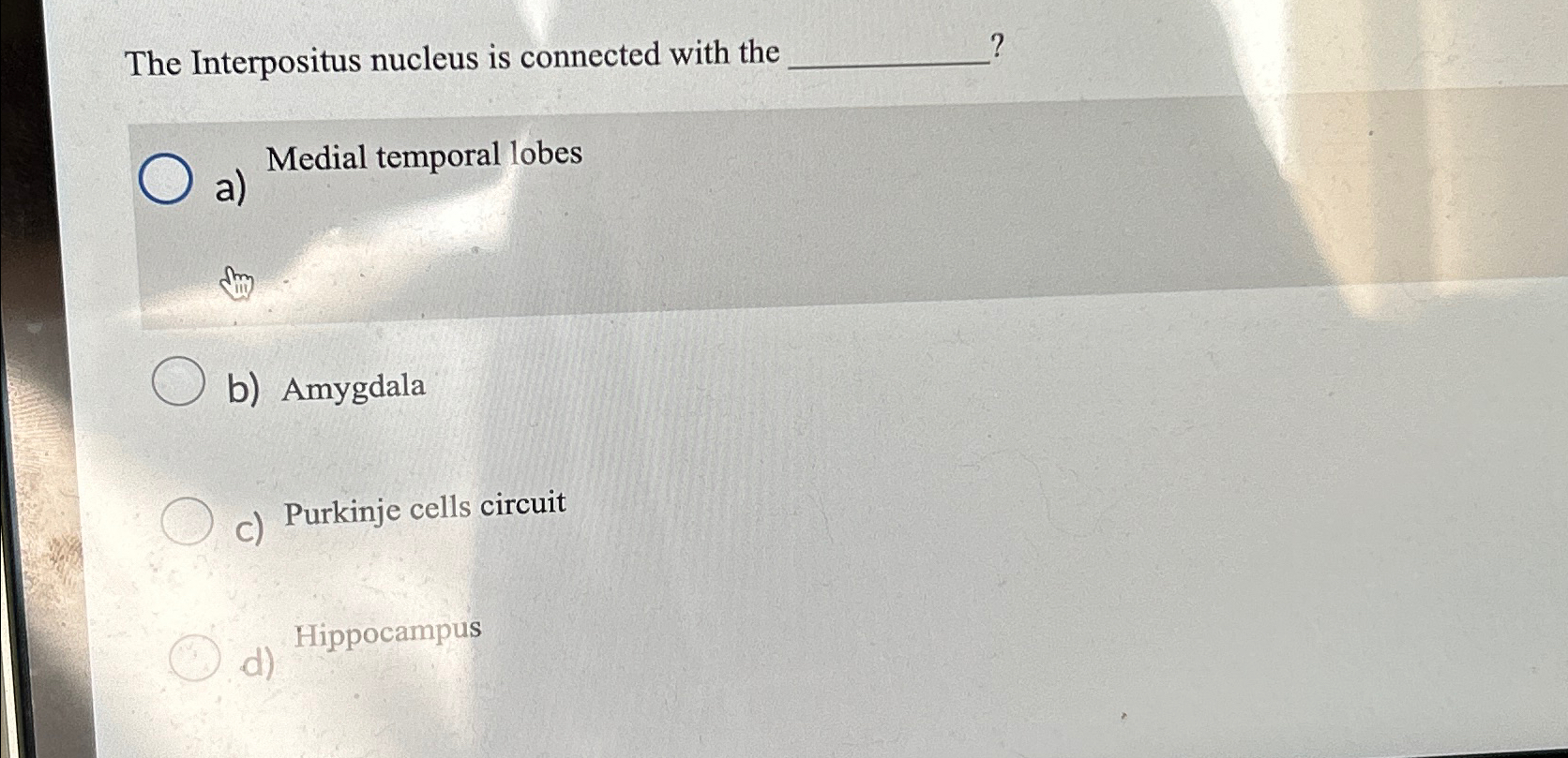 Solved The Interpositus nucleus is connected with | Chegg.com