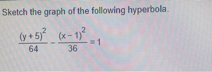 Solved Sketch the graph of the following hyperbola. | Chegg.com