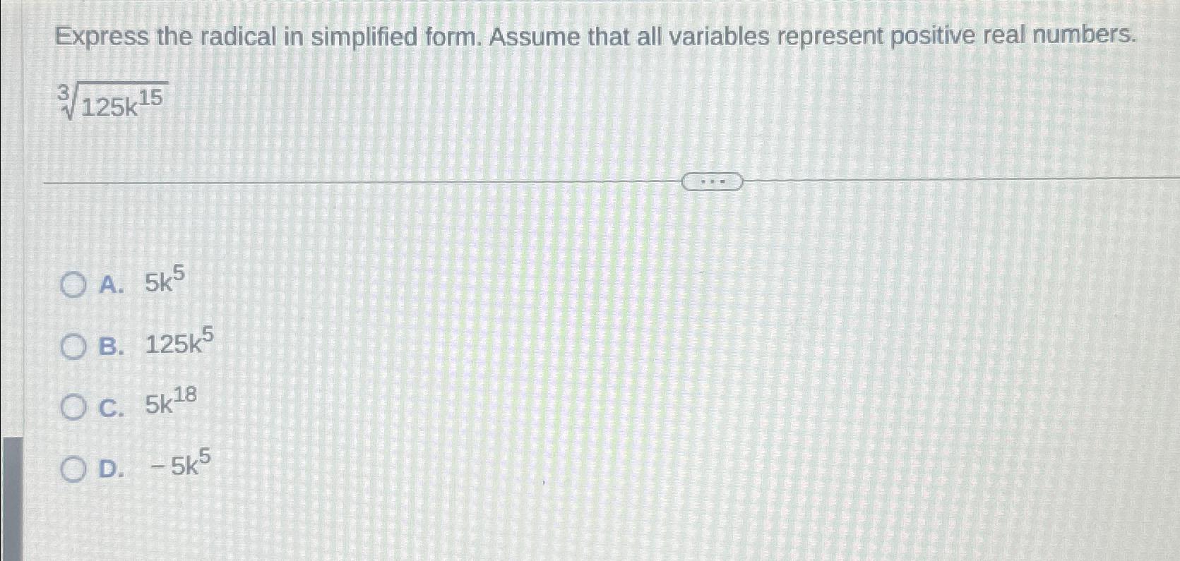 Solved Express the radical in simplified form. Assume that | Chegg.com