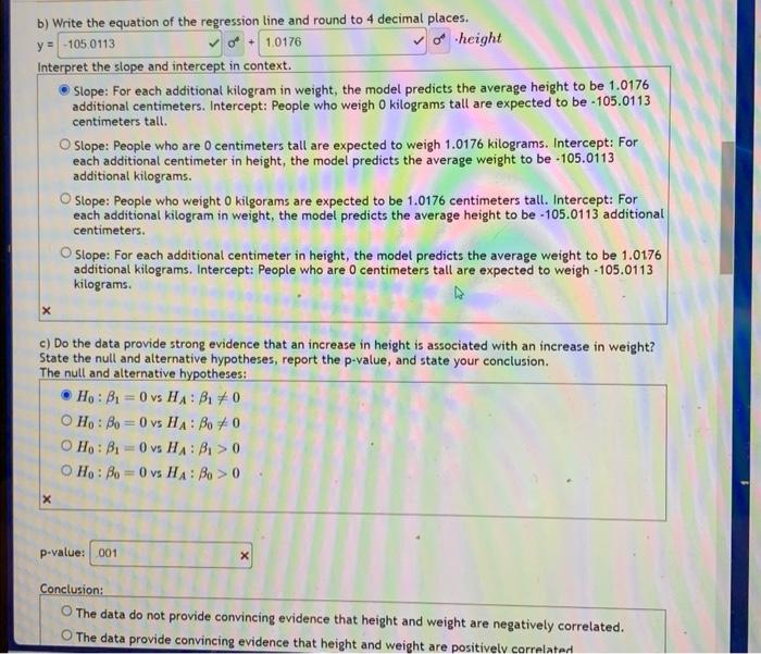 Solved The scatterplot and least squares summary below show | Chegg.com