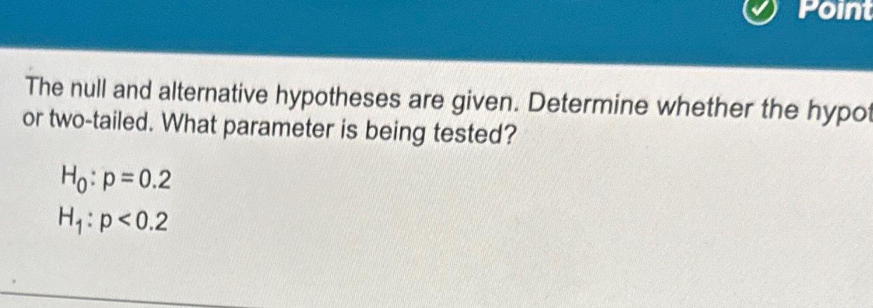 Solved The null and alternative hypotheses are given. | Chegg.com