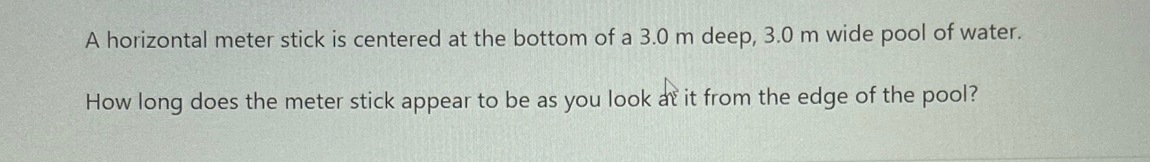 Solved A horizontal meter stick is centered at the bottom of | Chegg.com