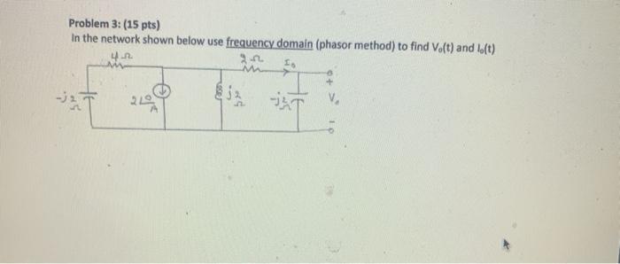 Solved Problem 3: (15 pts) In the network shown below use | Chegg.com