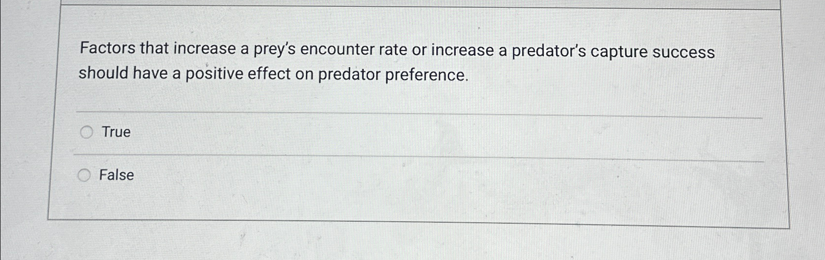 Solved Factors that increase a prey's encounter rate or | Chegg.com