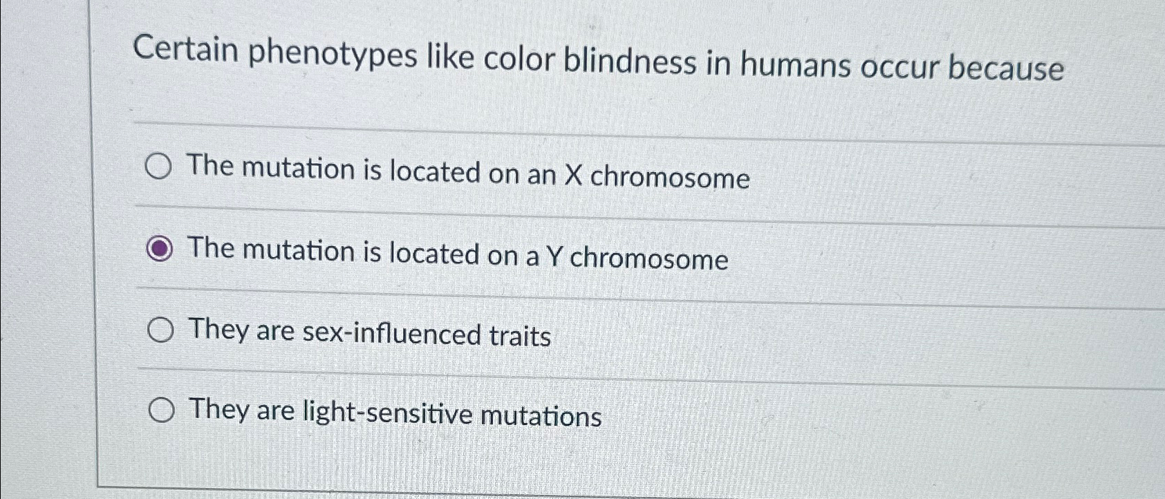Solved Certain phenotypes like color blindness in humans | Chegg.com