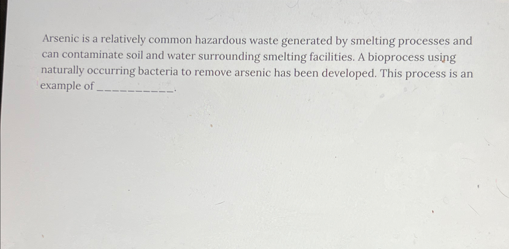 Solved Arsenic is a relatively common hazardous waste | Chegg.com